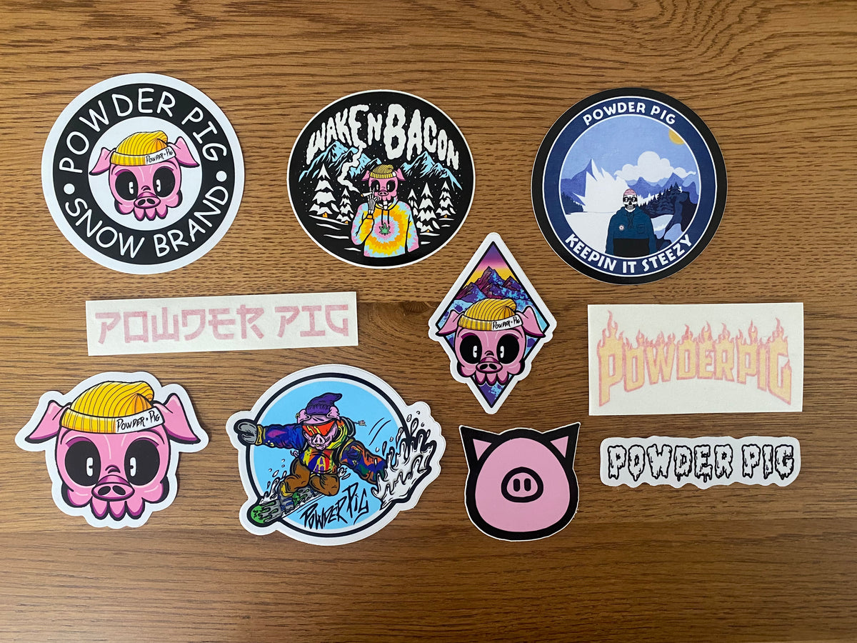 Powder Pig Sticker Pack – Powder Pig Snow Brand